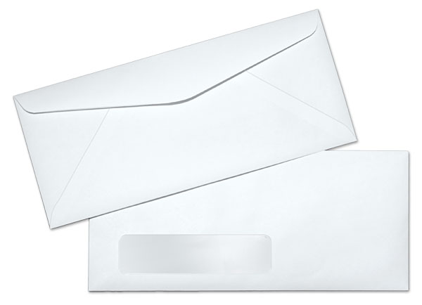  10 24lb White Wove Standard Window Commercial Envelopes Paoli Envelope